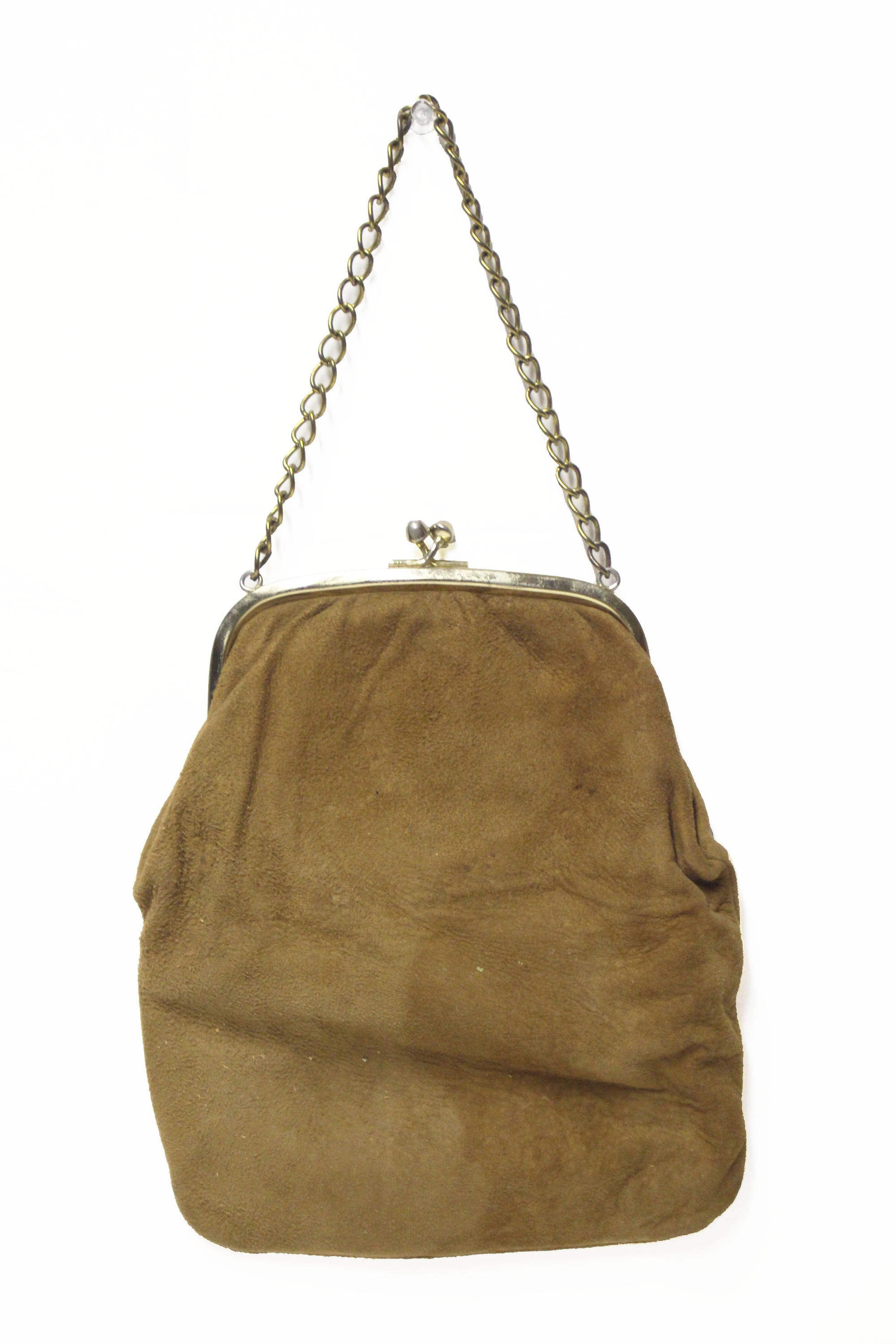 Vintage pequeño marrón ante bolso de mano con cadena de oro - Etsy España