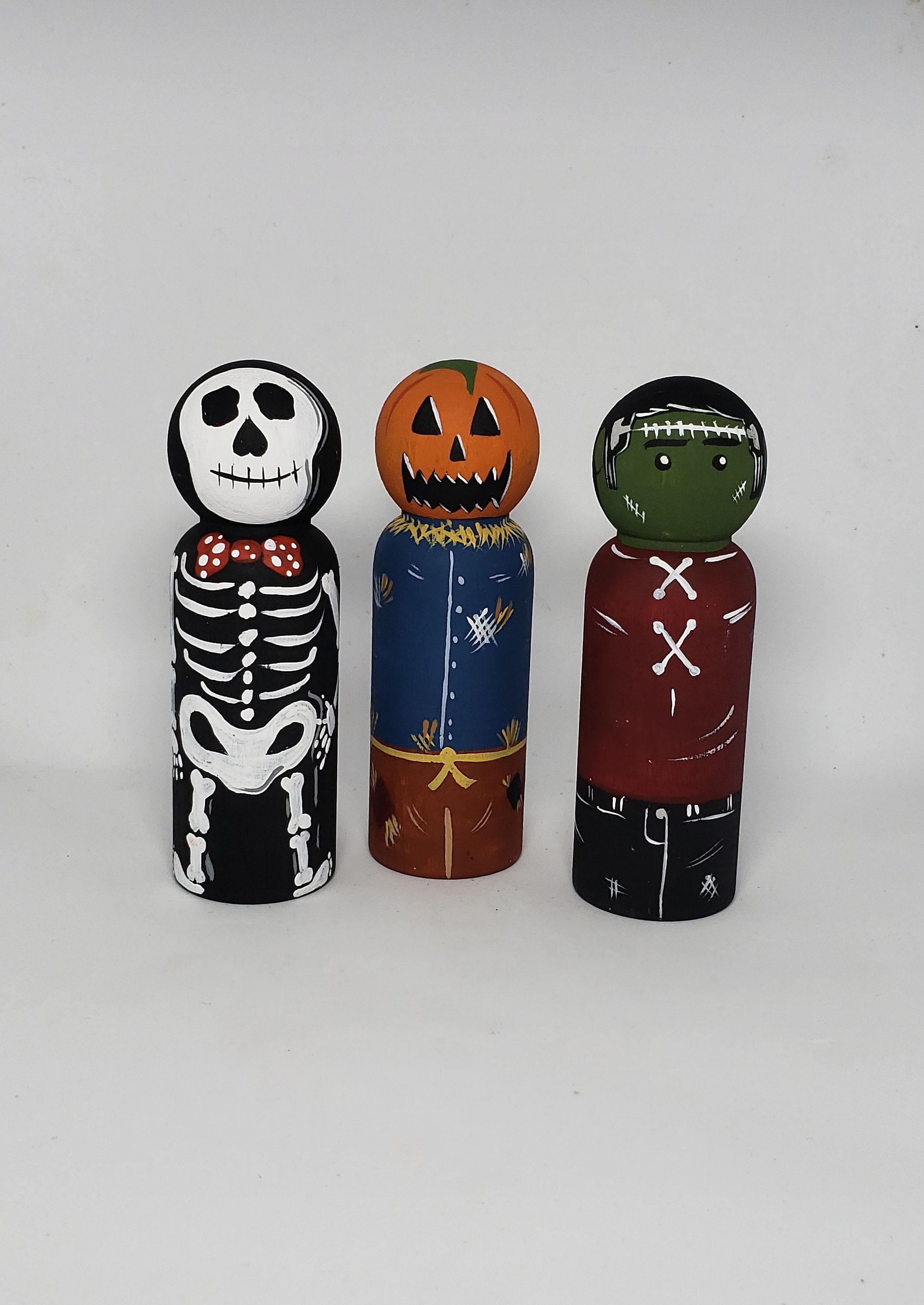 Halloween Peg Dollsspooky Wooden Doll Handmade Toys Wooden - Etsy Canada