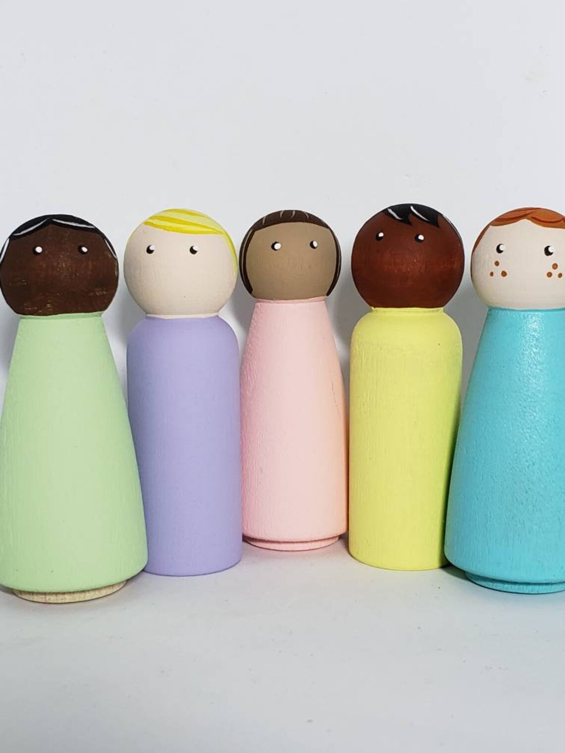 Rainbow Peg Dolls Montessori Peg Dolls kids Gift Waldorf | Etsy