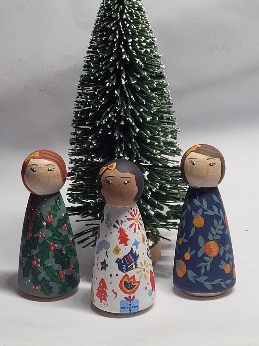 Christmas Peg Dolls Wrapping Paper Girls Stocking Stuffer - Etsy