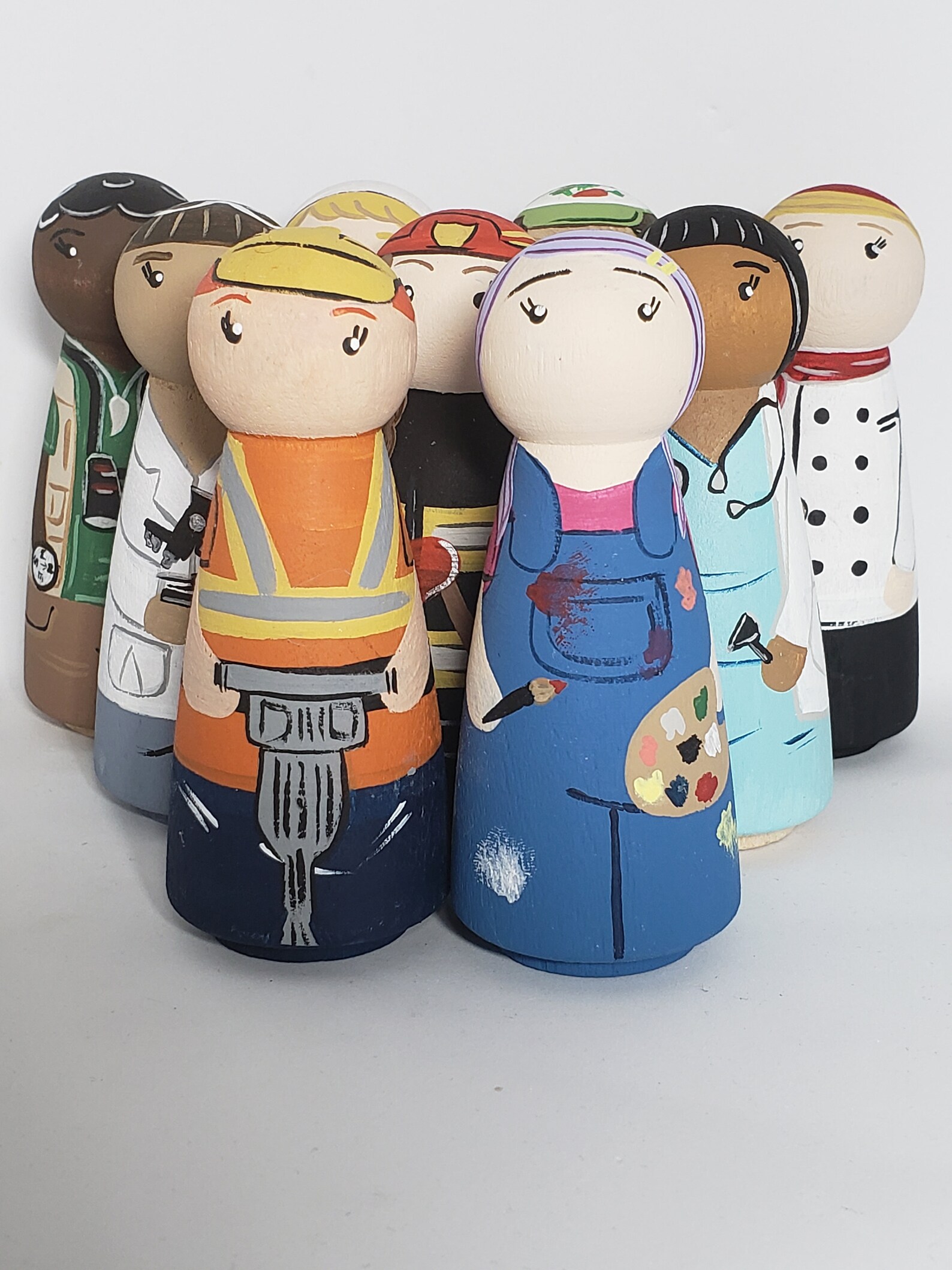 Community Helper Peg Dolls Career Peg Dollstoddler Gift - Etsy