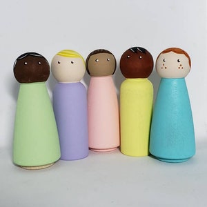 Rainbow Peg Dolls - Montessori Peg Dolls ,kids Gift, Waldorf Learning ...