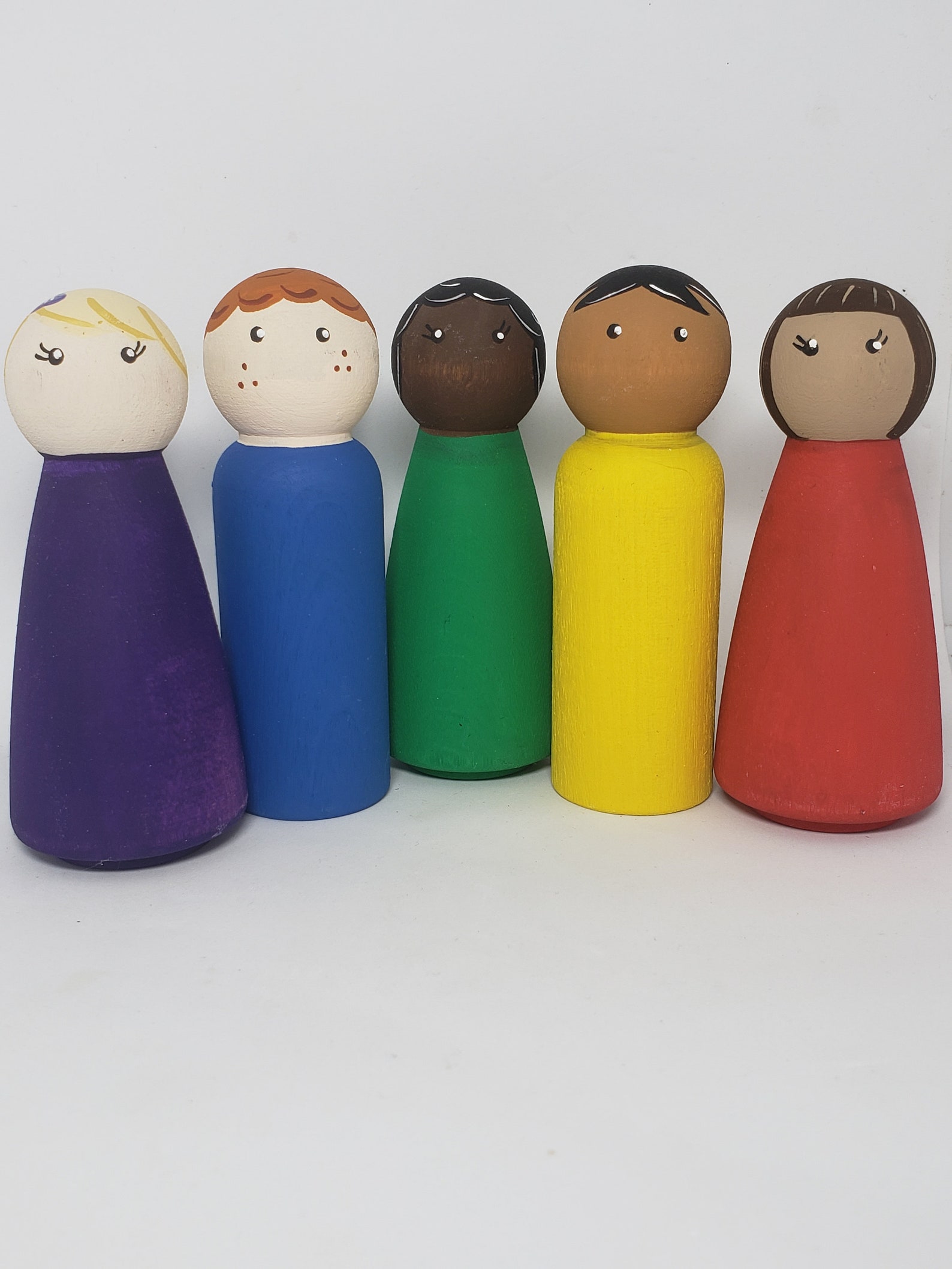 Rainbow Peg Dolls Montessori Peg Dolls kids Gift Waldorf | Etsy