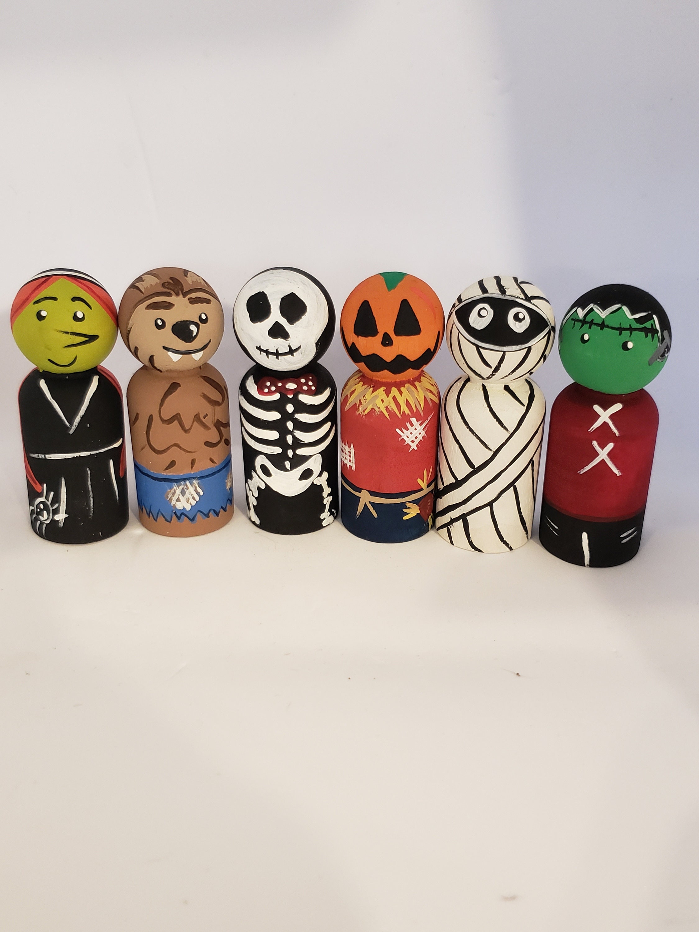 Halloween Peg Dollsspooky Wooden Doll Handmade Toys Wooden - Etsy Canada