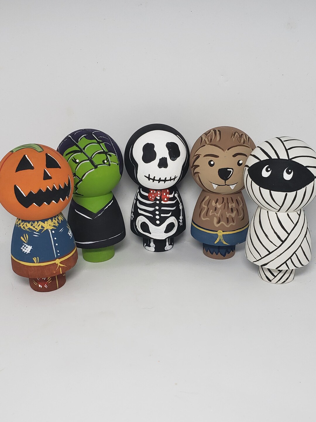 Halloween Peg Dolls,spooky Wooden Doll, Handmade Toys, Halloween ...