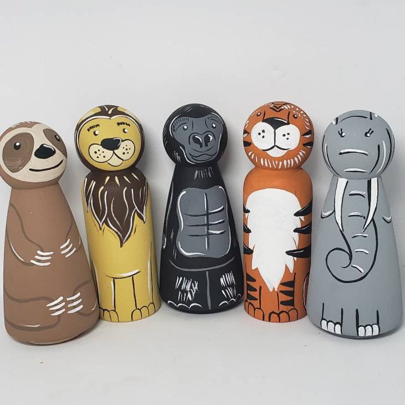 Animal Peg Doll - Etsy