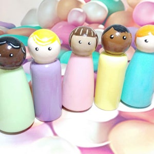 Rainbow Peg Dolls - Montessori Peg Dolls ,kids Gift, Waldorf Learning ...