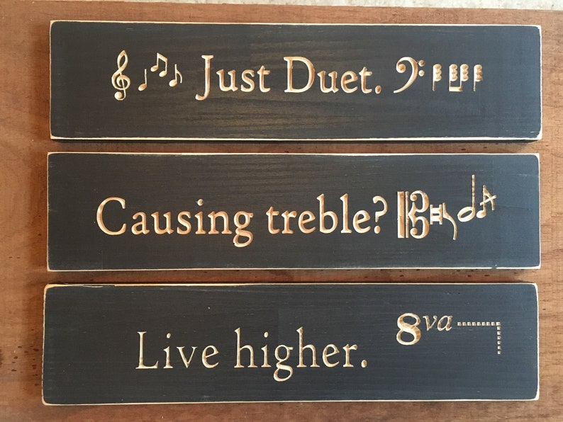 Causing Treble Whimsical Wooden Music Signs for Music - Etsy