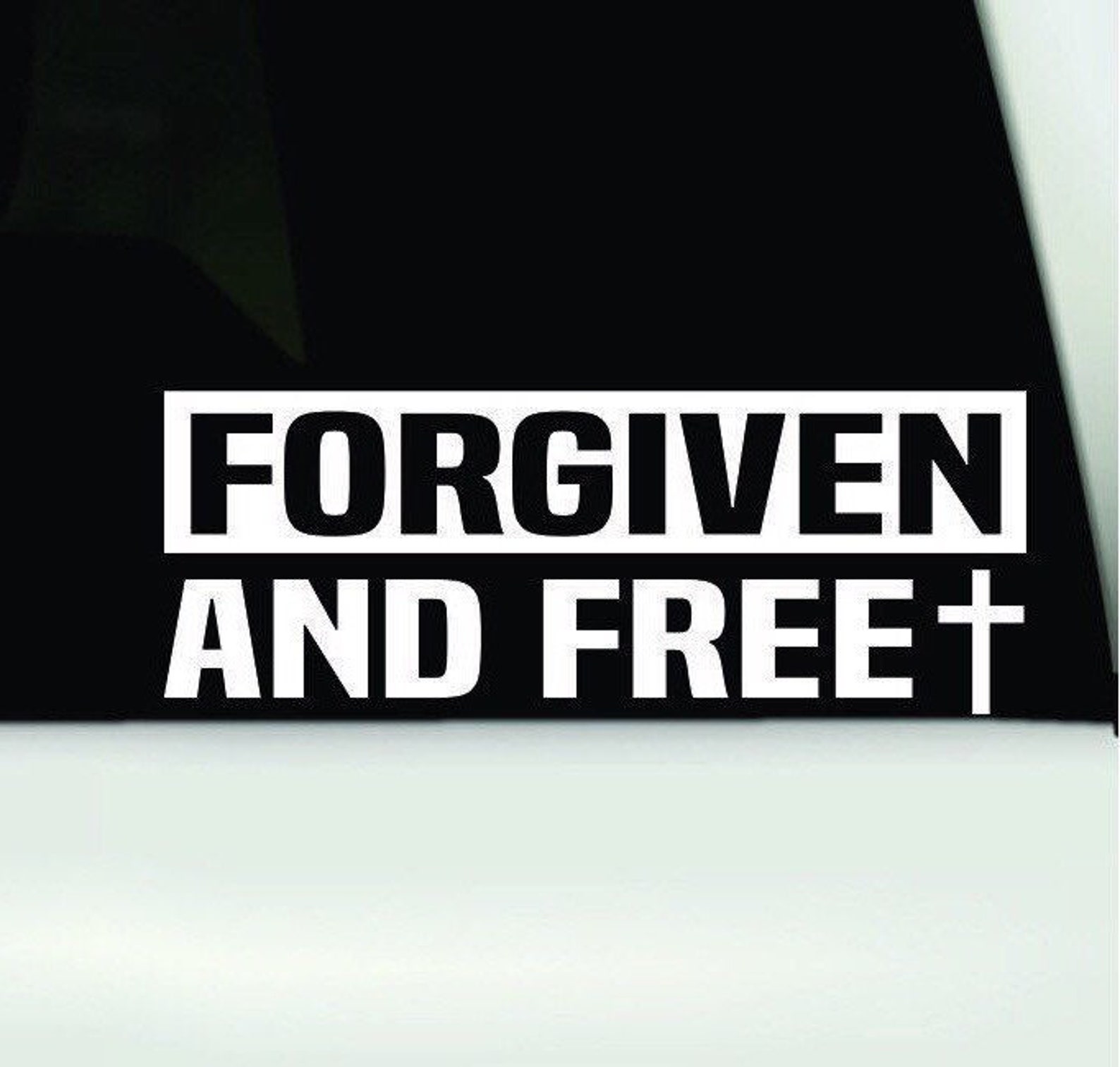 Forgiven and Free Bumper Sticker Forgiven Car Decal | Etsy