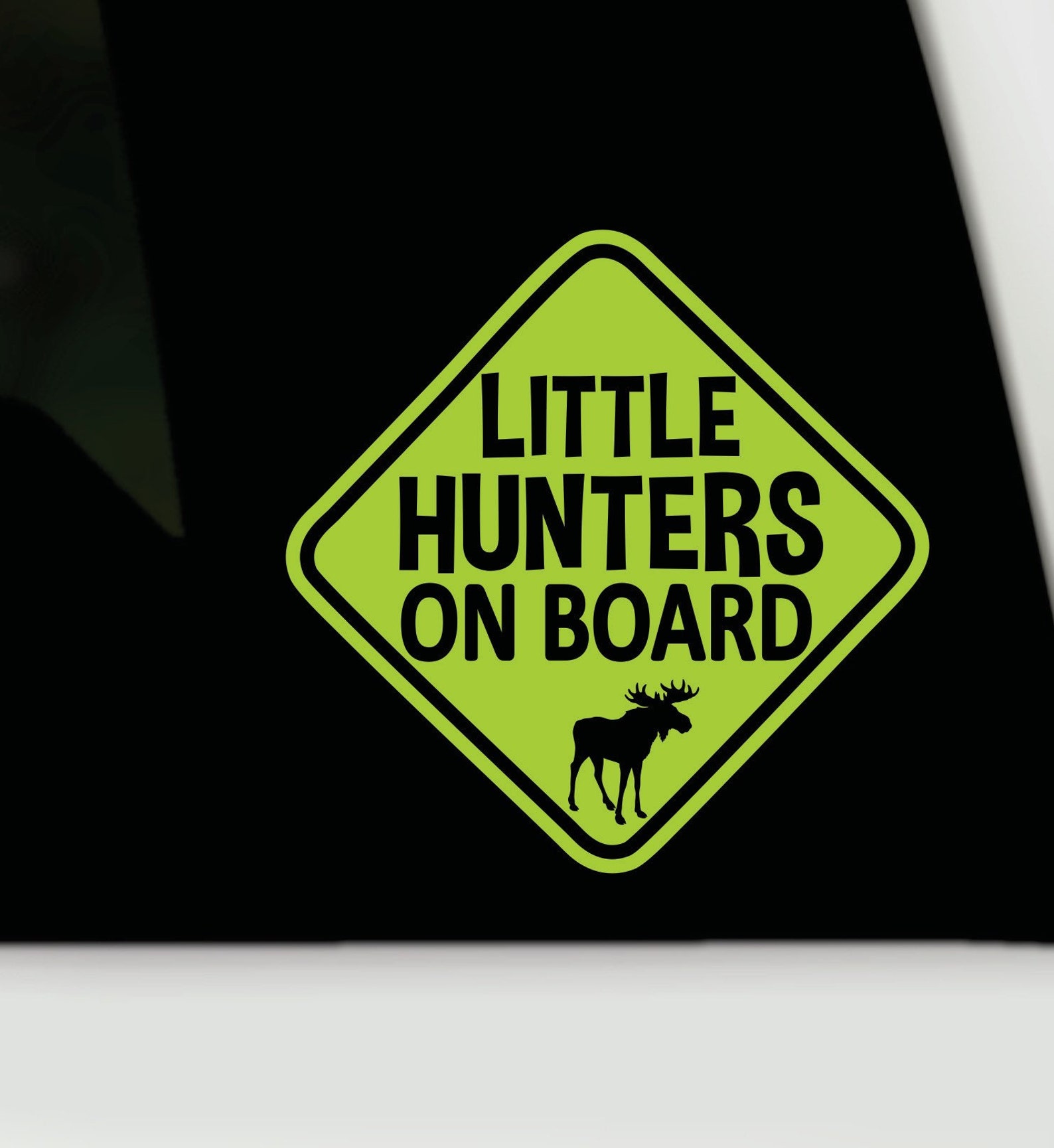 Little Hunters on Board Bumper Sticker | on Board Car Decal | Moose on ...