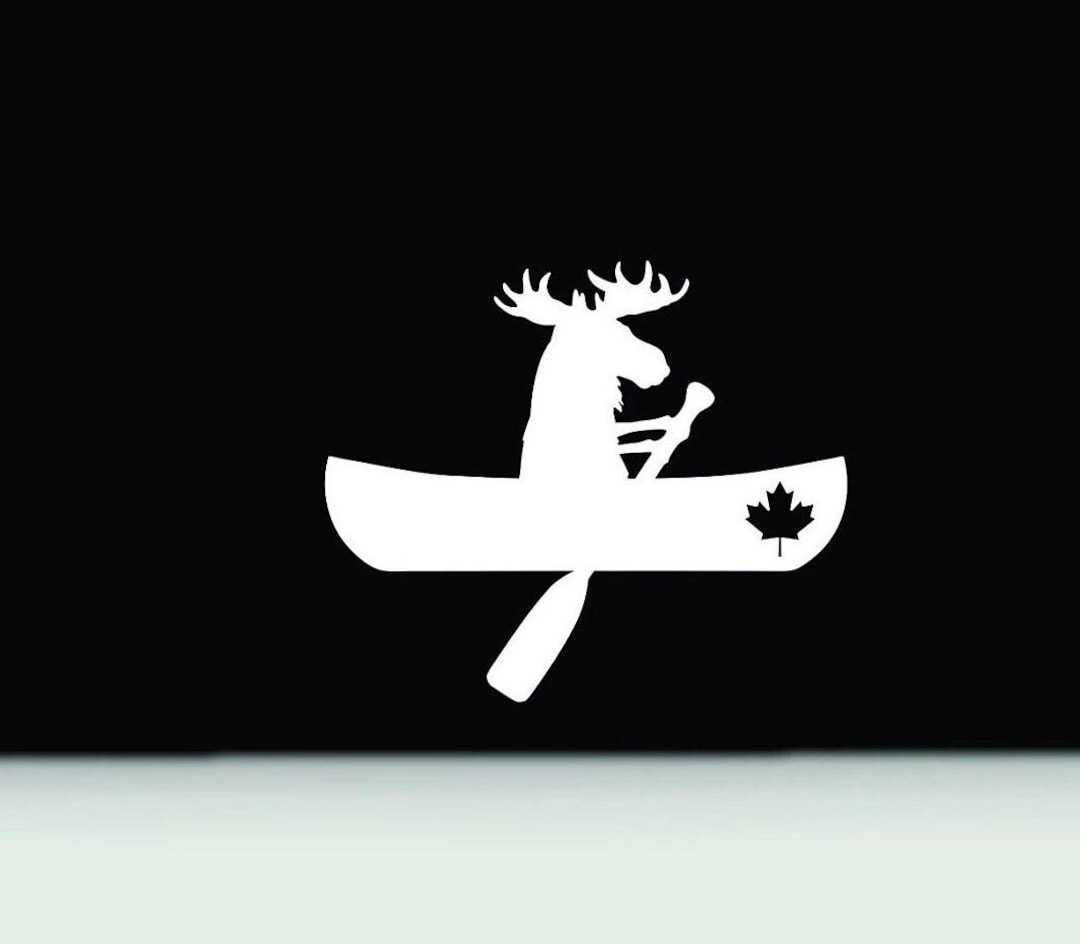 Moose Canoe Vinyl Decal | Moose Decal | Moose in Canoe Bumper Sticker ...