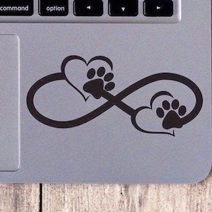 Infinity Paw Print Vinyl Sticker | Paw Print Bumper Sticker | Paw ...