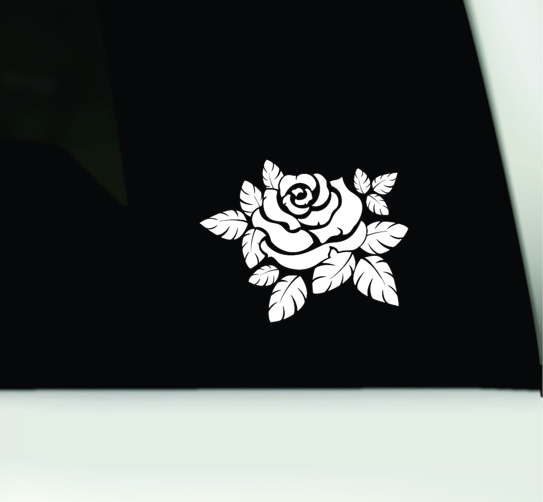 Rose Vinyl Decal | Rose Sticker | Rose Bumper Sticker | Flower Car ...
