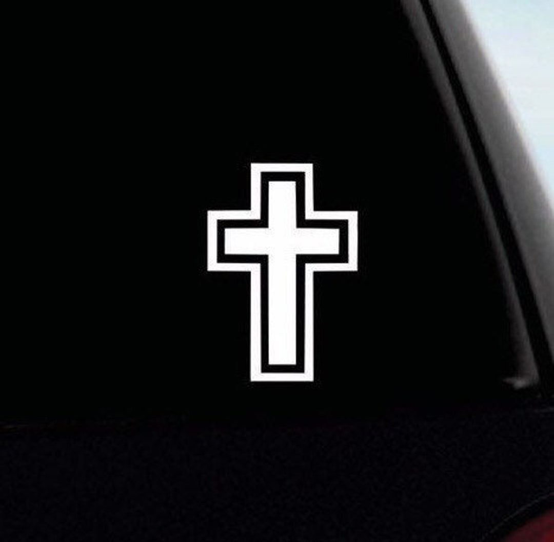Cross Vinyl Decal | Christian Bumper Decal Sticker | Cross Laptop ...