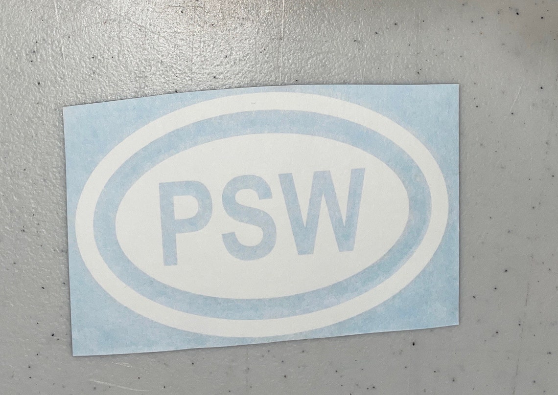 PSW Bumper Sticker PSW Vinyl Car Decal Personal Support - Etsy Canada