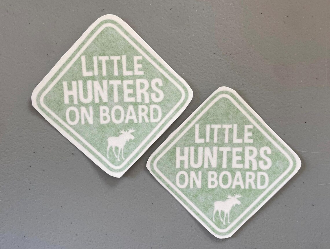 Little Hunters on Board Bumper Sticker | on Board Car Decal | Moose on ...