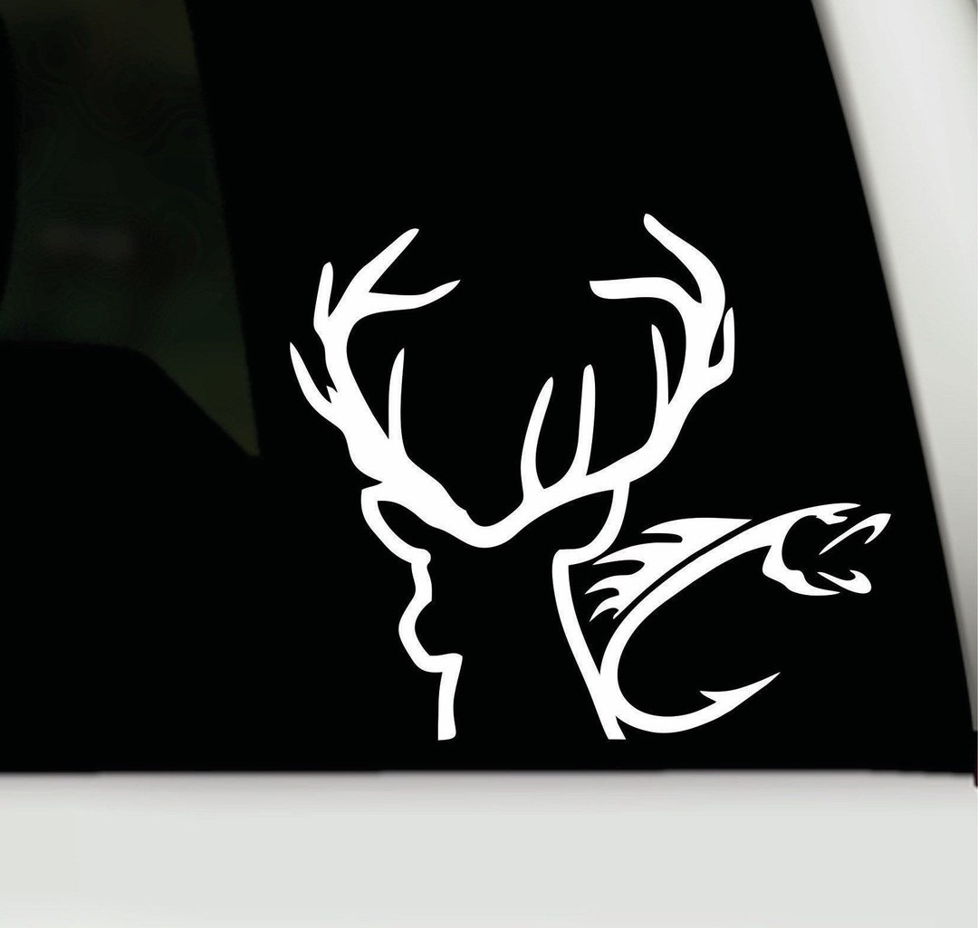 Hunting Bumper Sticker | Fishing Bumper Sticker | Antlers Car Decal ...