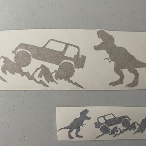 Jurassic T-rex and SUV Vinyl Decal | SUV Dinosaur Sticker | Trex ...