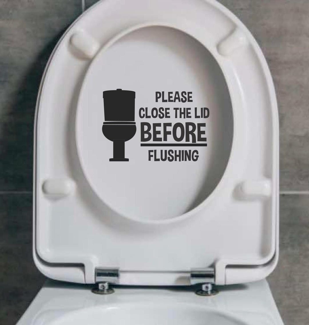 Please Close the Lid Before Flushing Vinyl Sticker | Toilet Decal ...