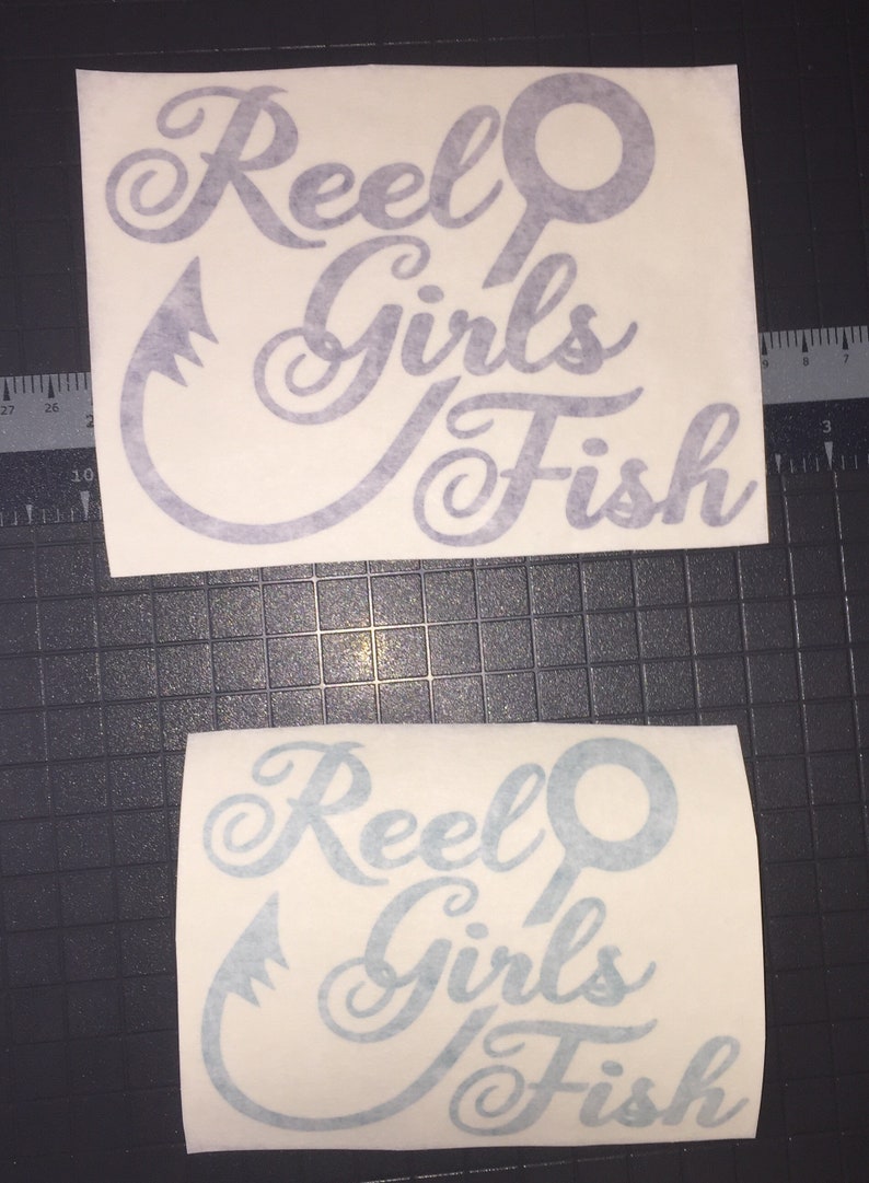 Girls Fishing Car Sticker Reel Girls Fish Vinyl Decal Reel | Etsy
