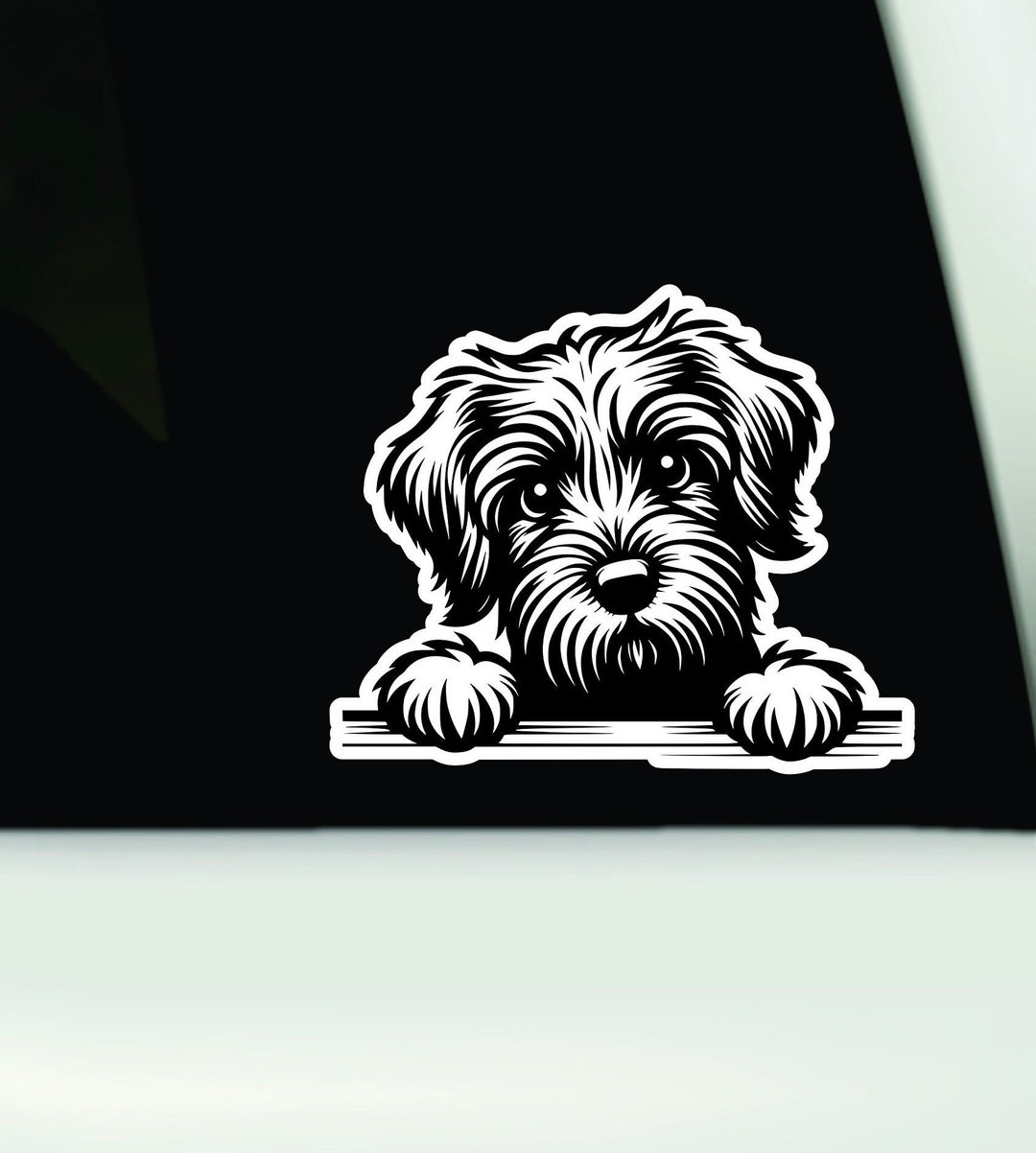 Paws Griffon Peeking Vinyl Sticker | Paws Griffon Dog Bumper Sticker ...