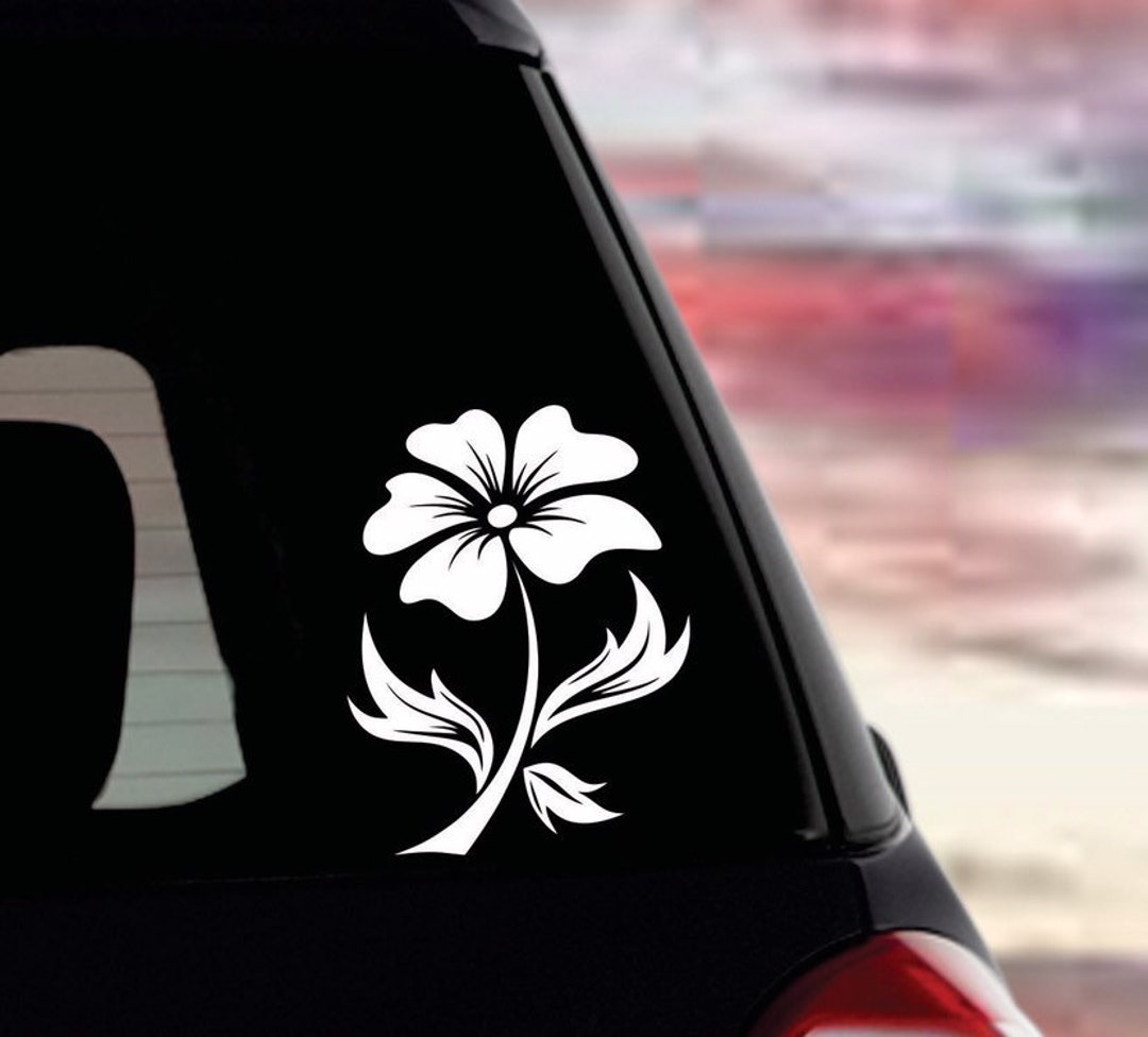 Flower Bumper Sticker | Flower Vinyl Decal | Flower Window Sticker ...
