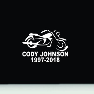 Motorcycle Memorial Decal Sticker | Motorcycle Vinyl Decal | Motorcycle ...