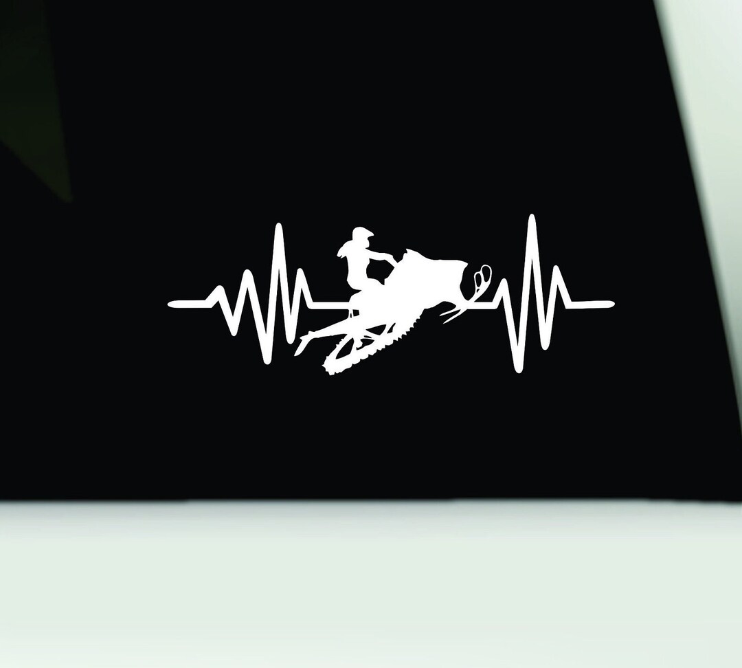 Sled Heartbeat Vinyl Decal Sticker | Snowmobile Vinyl Decal | Sled ...