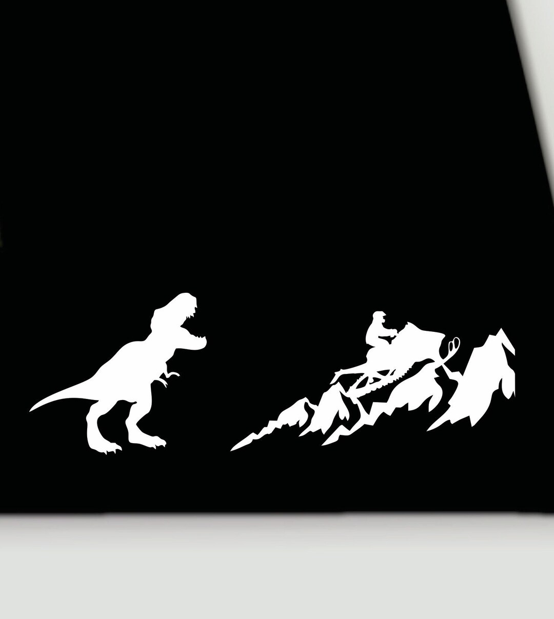 Jurassic T-rex and Sled Vinyl Decal | Snowmobile Sticker | Trex ...