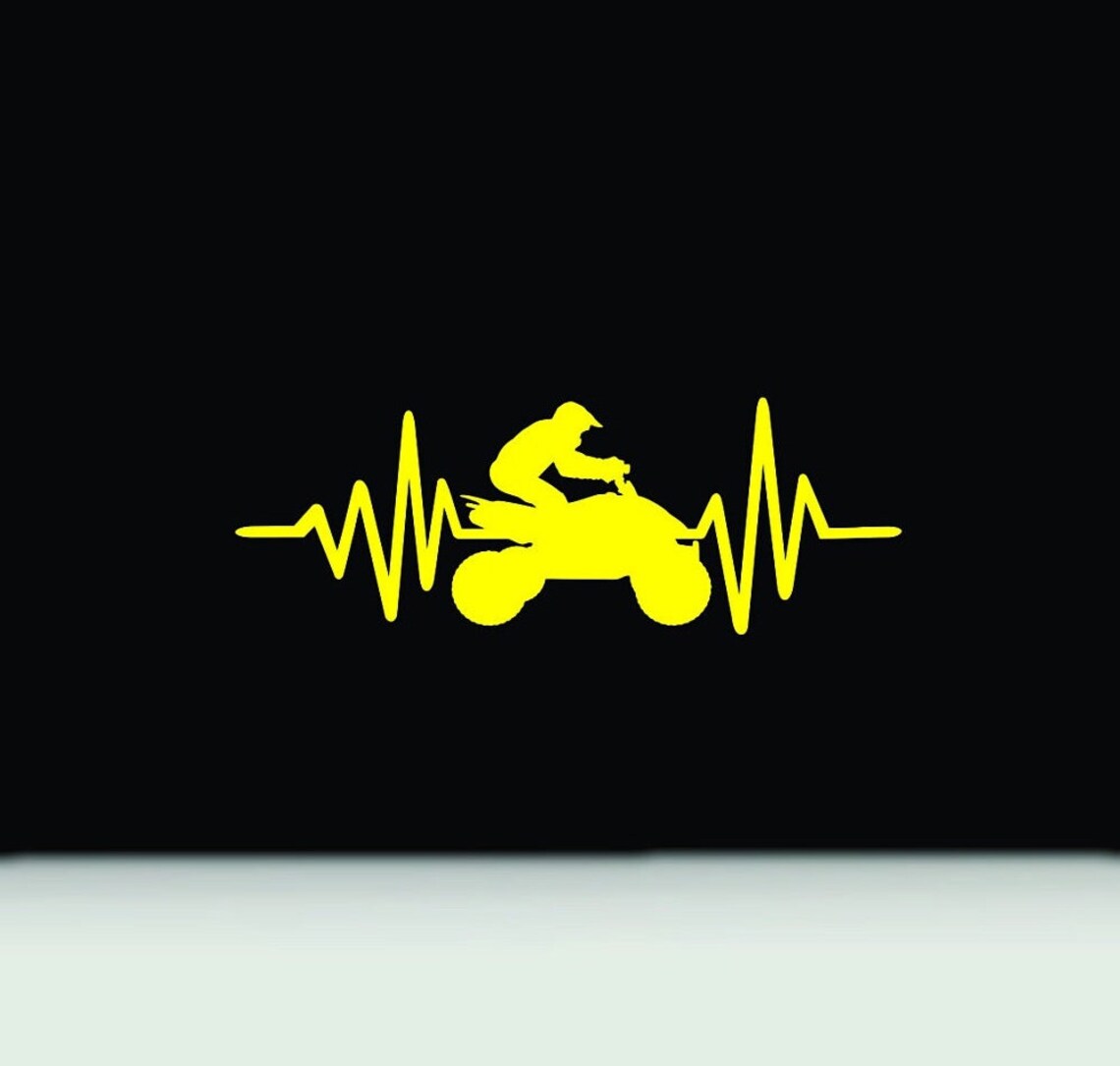 ATV Heartbeat Vinyl Decal | Atv Vinyl Sticker | Four Wheeler Vinyl ...