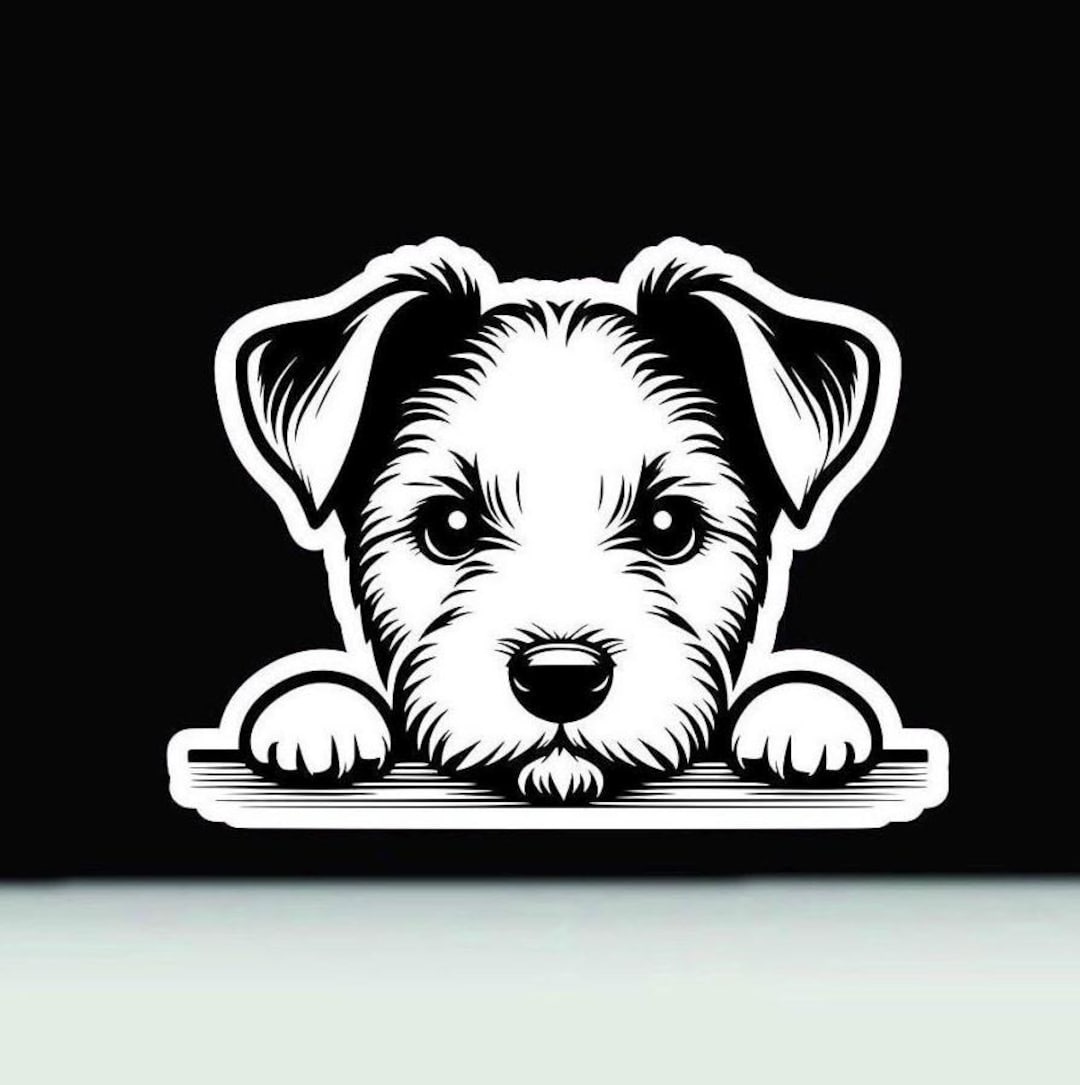 Russell Terrier Peeking Vinyl Decal | Jack Russell Dog Sticker | Jack ...