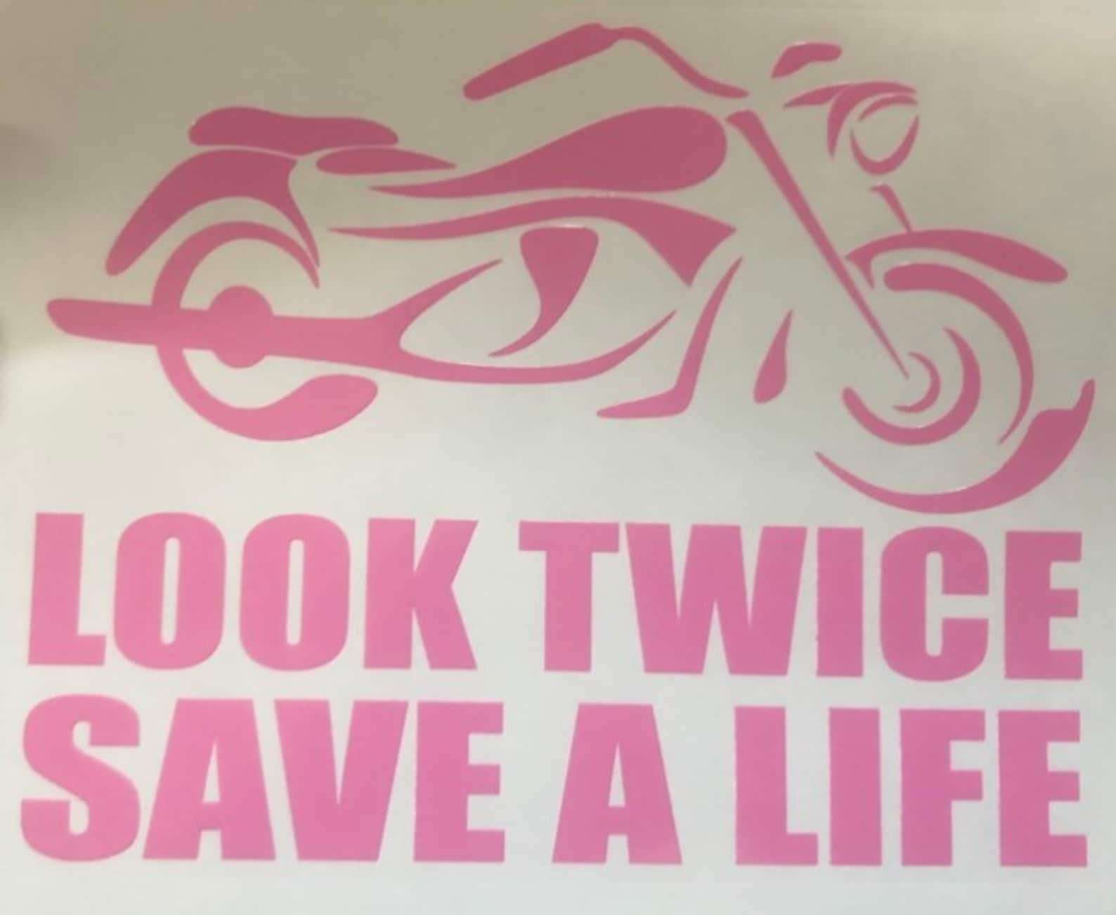 Look Twice Save a Life vinyl decal Motorcycle Awareness | Etsy