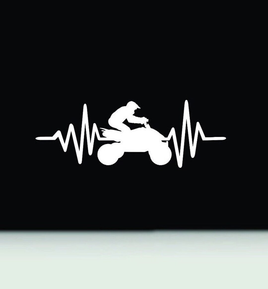 ATV Heartbeat Vinyl Decal | Atv Vinyl Sticker | Four Wheeler Vinyl ...