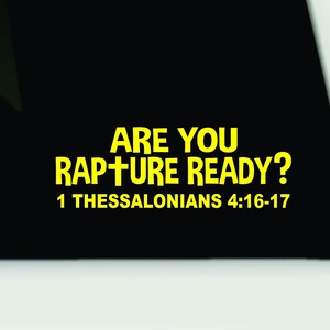 Are You Rapture Ready Bumper Sticker | Rapture Bumper Sticker ...