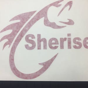 Fishing Hook Vinyl Decal | Custom Fishing Decal | Fish Hook Name ...