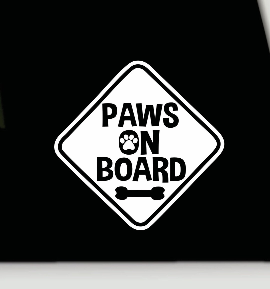 Paws on Board Vinyl Decal | Paws on Board Bumper Sticker | Paws on ...
