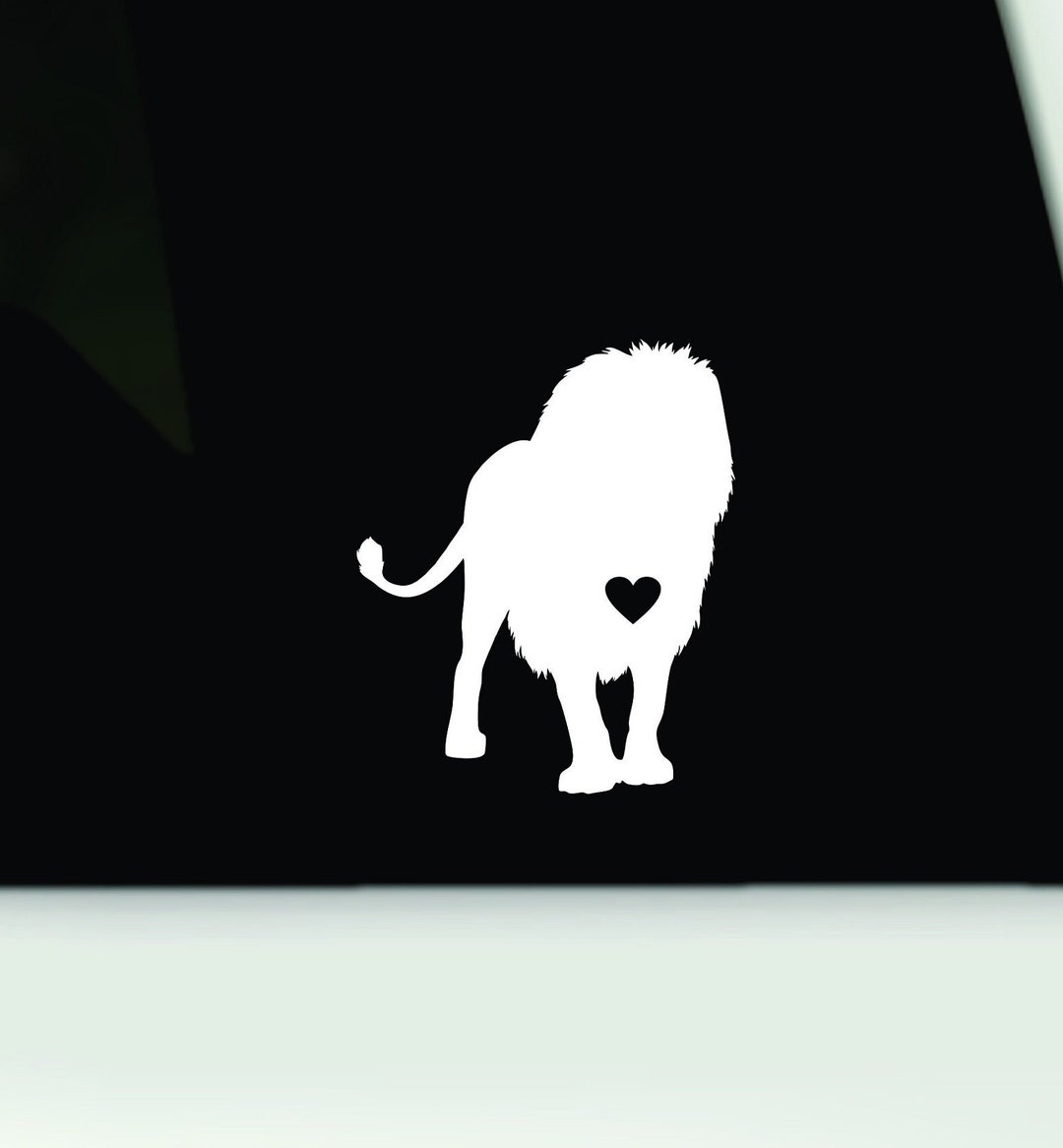 Lion Bumper Sticker Lion Laptop Decal Lion Heart Bumper Sticker Lion ...