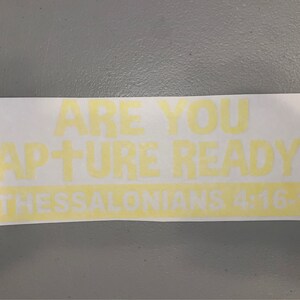 Are You Rapture Ready Bumper Sticker | Rapture Bumper Sticker ...