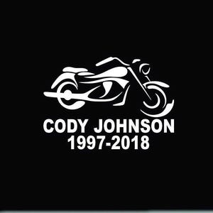 Motorcycle Memorial Decal Sticker | Motorcycle Vinyl Decal | Motorcycle ...