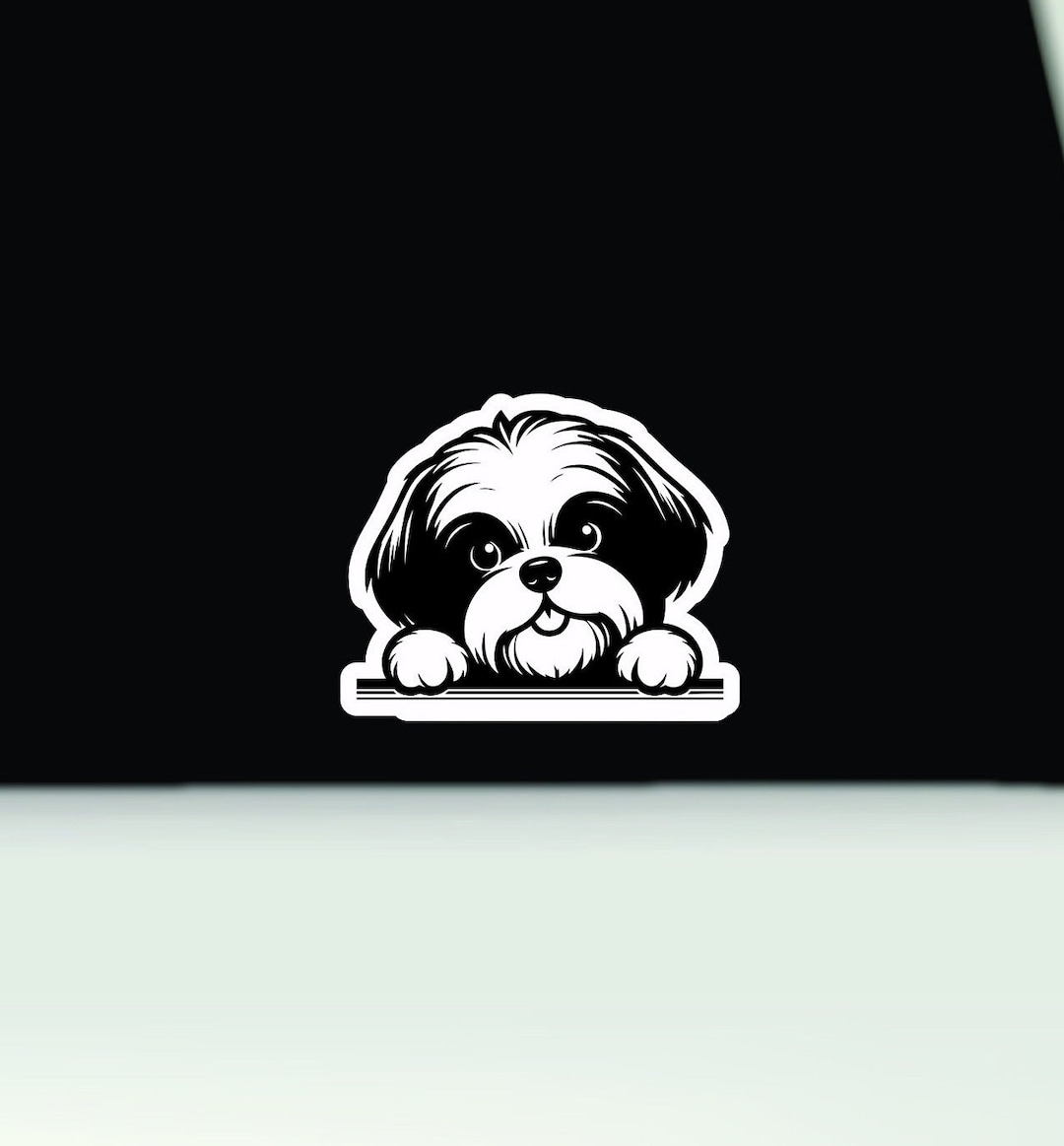 Shih Tzu Peeking Bumper Sticker Shih Tzu Sticker Shihtzu Car Sticker ...