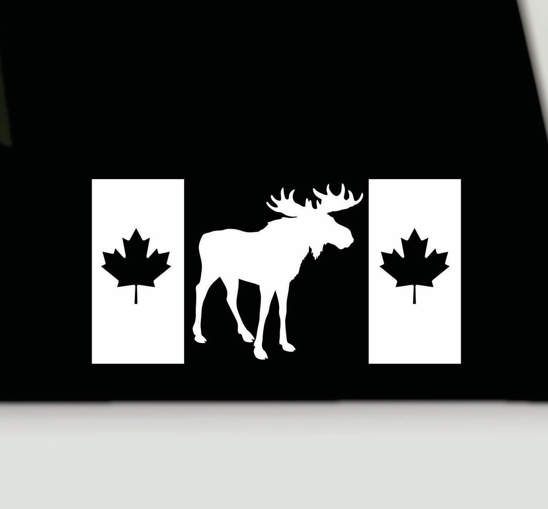 Moose Flag Vinyl Decal Sticker | Canadian Themed Vinyl Decal | Canadian ...