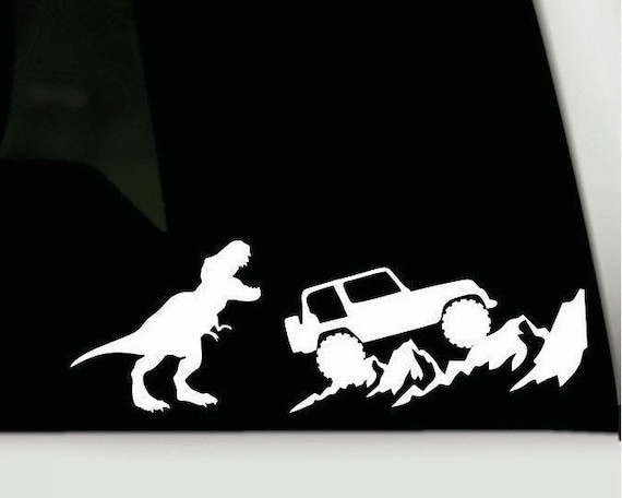 Jurassic T-rex and SUV Vinyl Decal SUV Dinosaur Sticker | Etsy