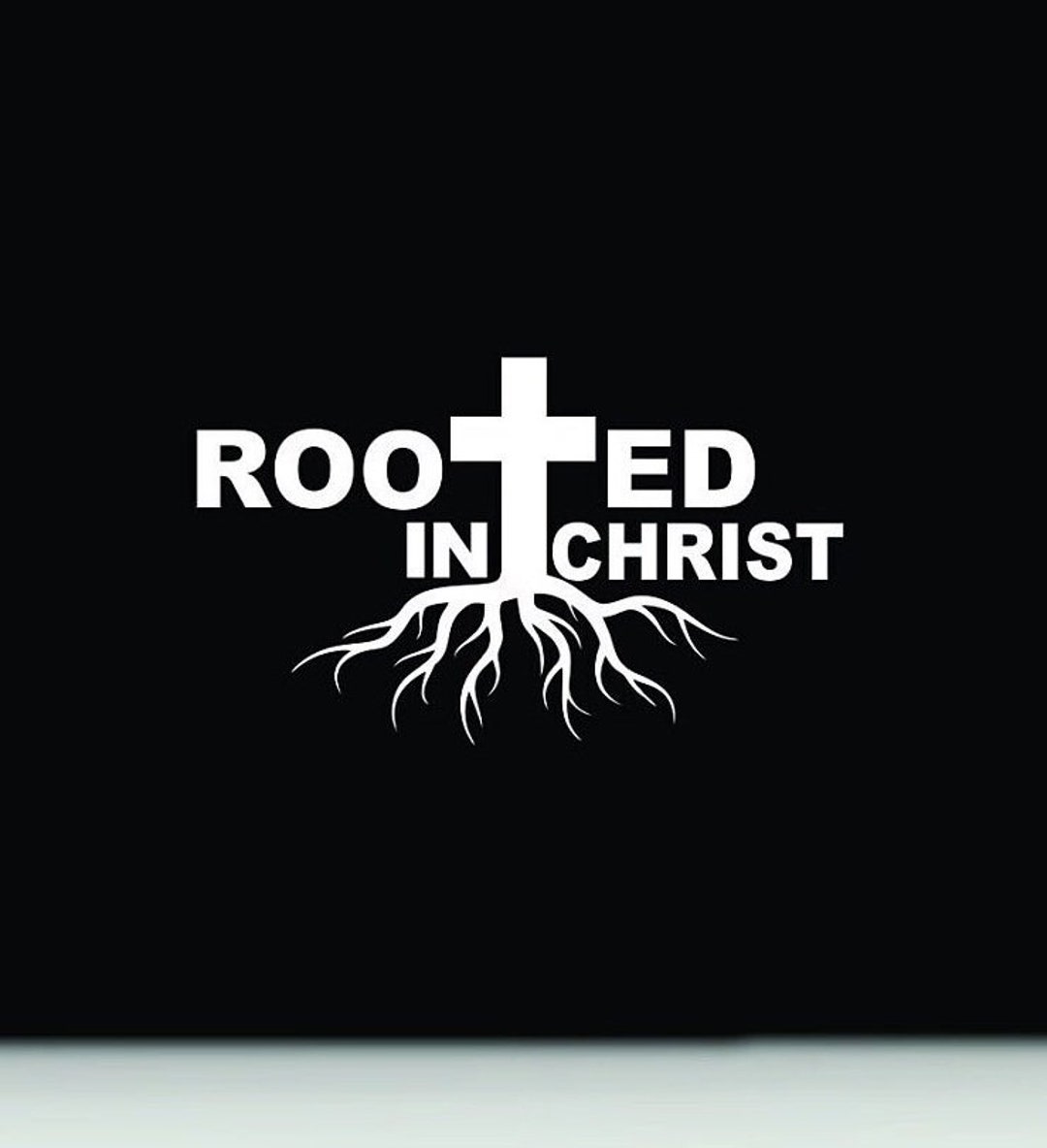 Rooted in Christ Vinyl Decal | Christian Bumper Sticker | Christian Car ...