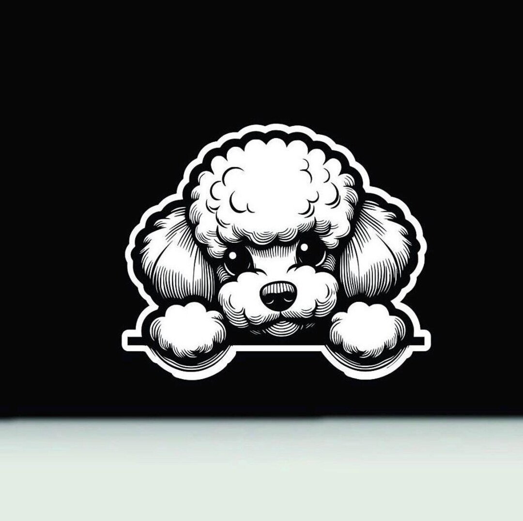 Poodle Peeking Waterproof Vinyl Decal | Dog Bumper Sticker - Etsy