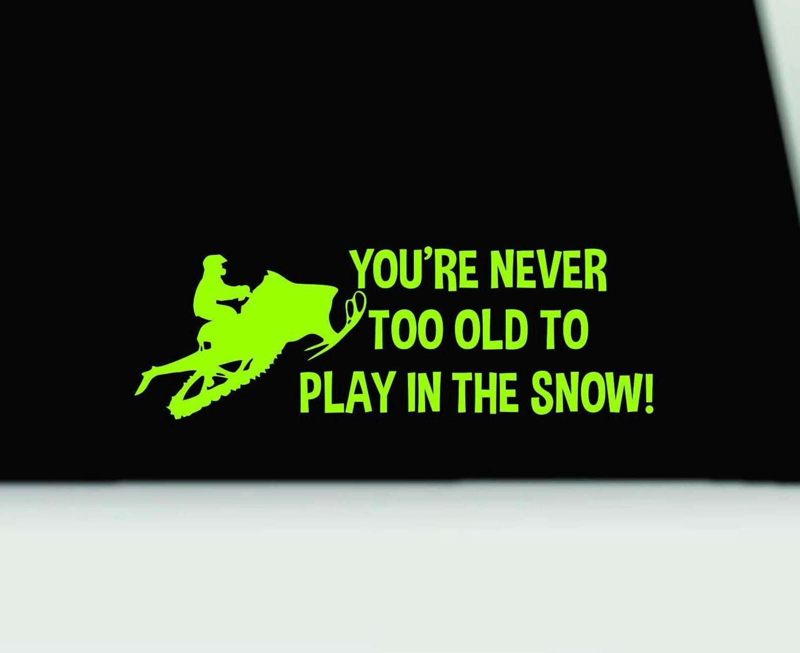 Sled Vinyl Sticker | Snowmobile Vinyl Decal | You’re Never Too Old to ...