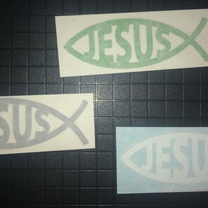 Jesus Bumper Sticker | Jesus Symbol Car Decal | Jesus Vinyl Sticker ...