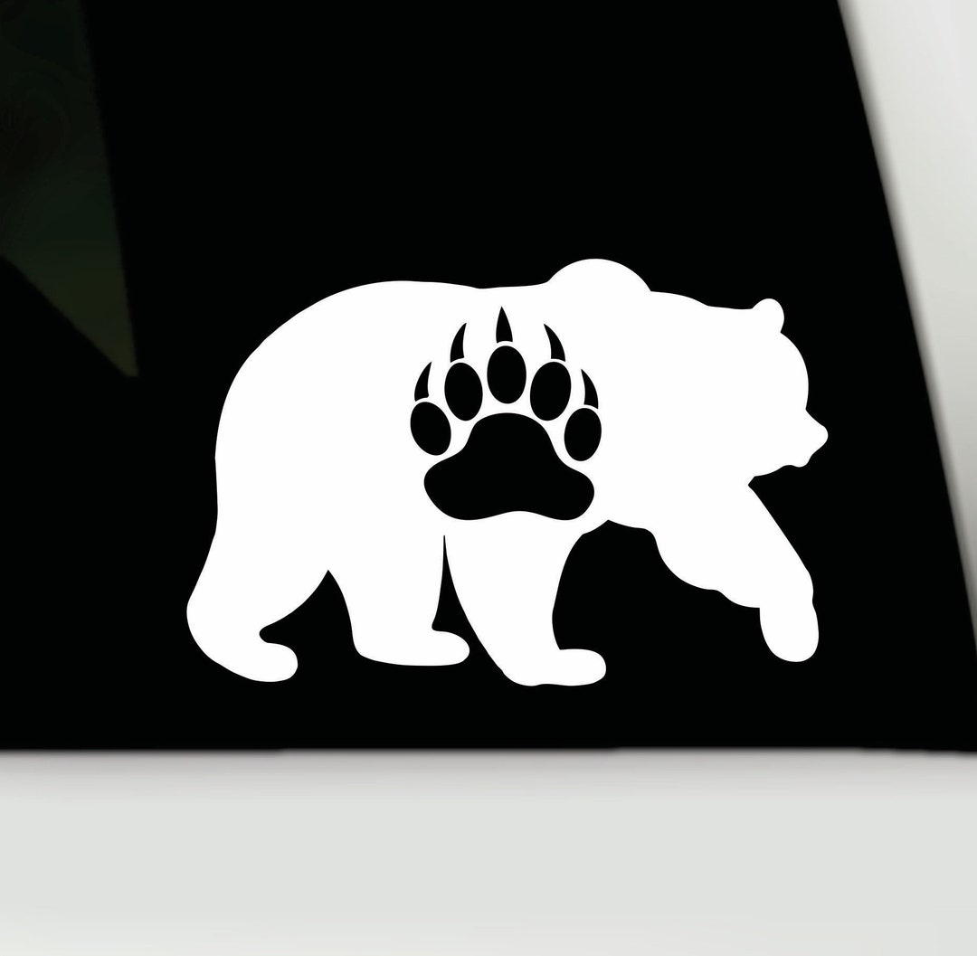 Bear Bumper Sticker | Bear Vinyl Decal | Bear Claw Vinyl Sticker | Bear ...