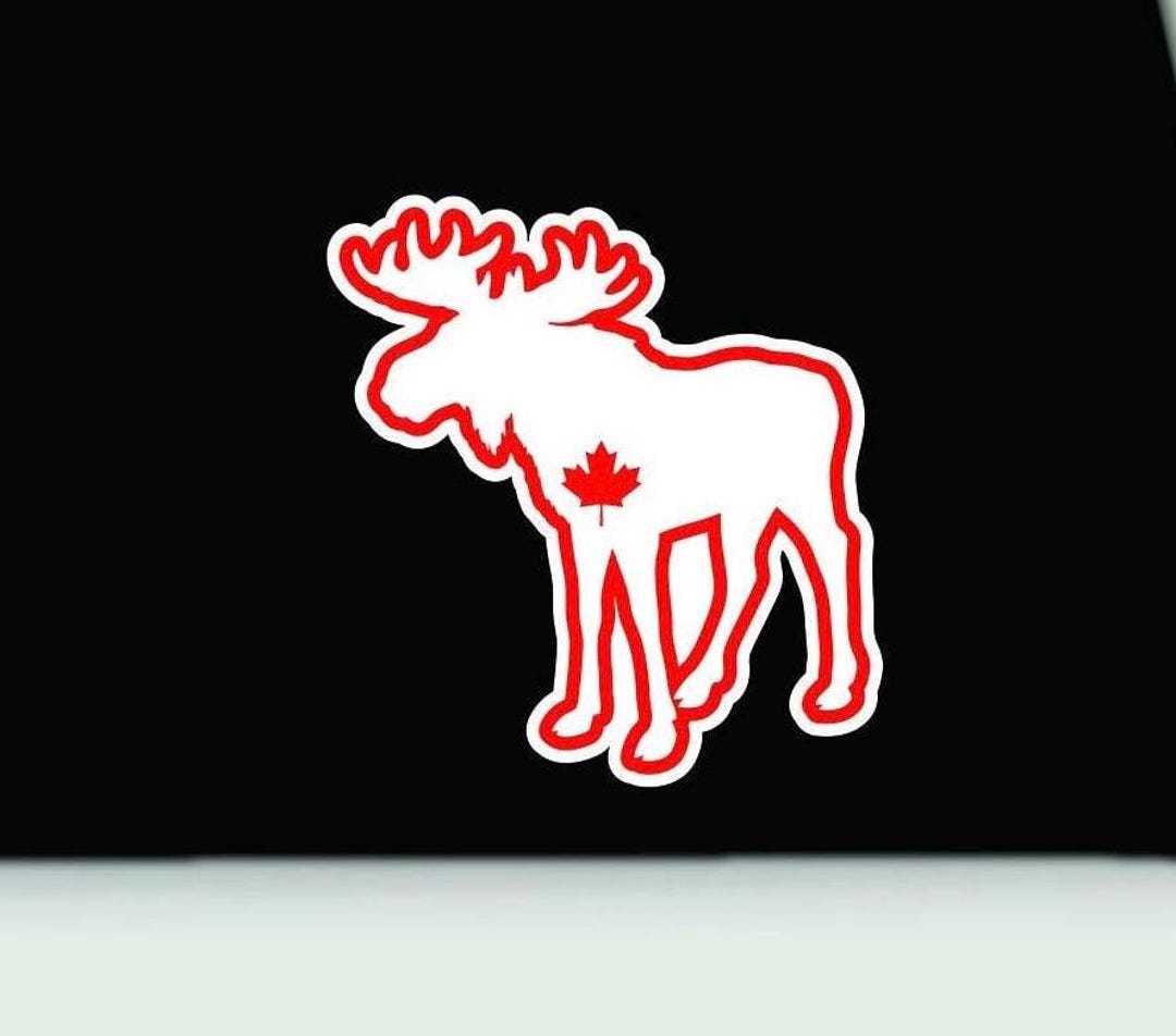 Canada Moose Maple Leaf Vinyl Sticker | Canada Bumper Sticker | Maple ...