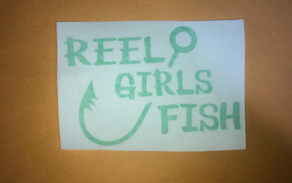 Reel Girls Fish Bumper Sticker |,girls Fishing Vinyl Decal | Fish Hook ...