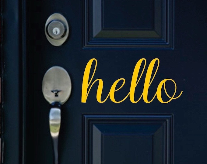 Hello Front Door Vinyl Decal, New Home Decor, Front Door Welcome, Entry ...